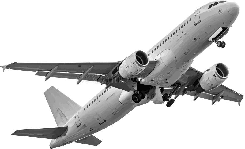 Airplane Airbus 320 vector stock vector. Illustration of flies - 360143925