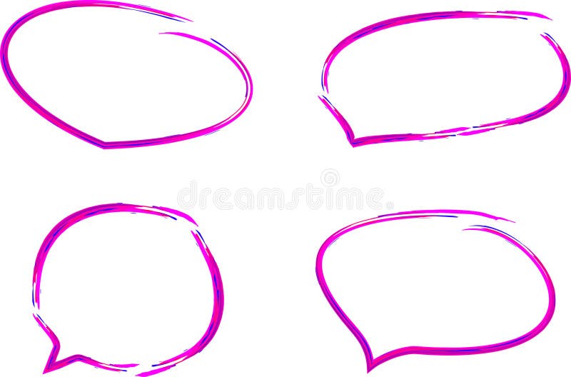 Artwork Fuchsia Pink Colorful Different Speech Bubbles Set Vector Stock ...