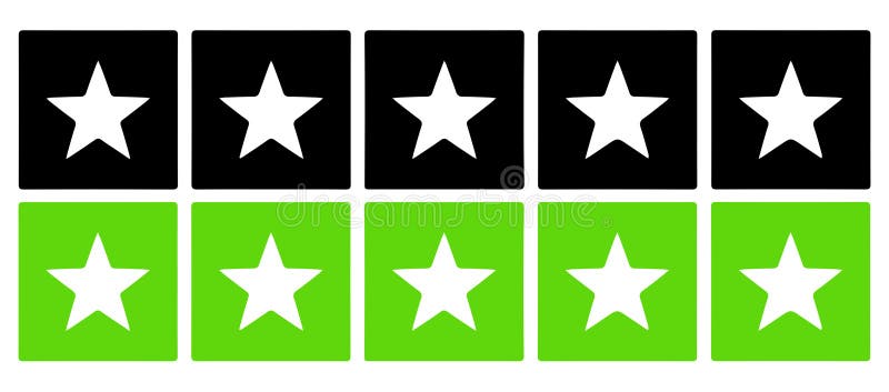 Green Product Review Stars Business Element Icons Stock Vector ...