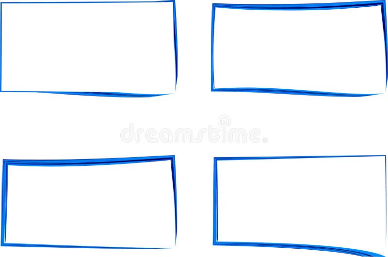 Dark Blue Different Irregular Curved Rectangles Set Stock Illustration ...