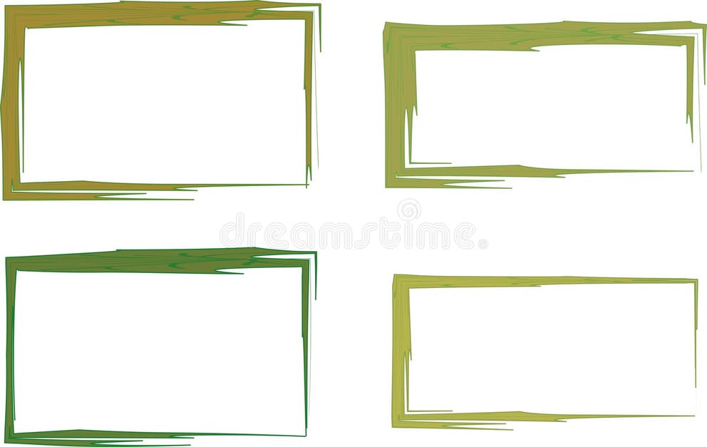 Green Abstract Rectangle Irregular Shapes Frames Stock Vector ...