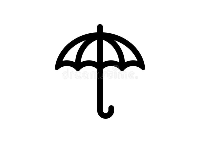 Umbrella Line Icon. Parasol Black Symbol in Outline. Weather Sign Stock ...