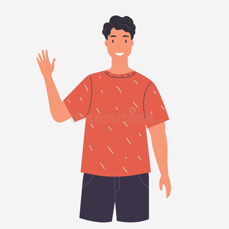 Boy Saying Hello Stock Illustrations – 426 Boy Saying Hello Stock ...