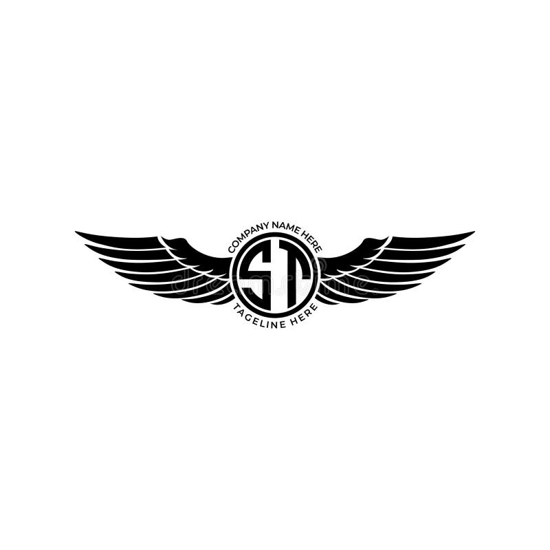 ST Creative Monogram Logo with Wings Stock Illustration - Illustration ...