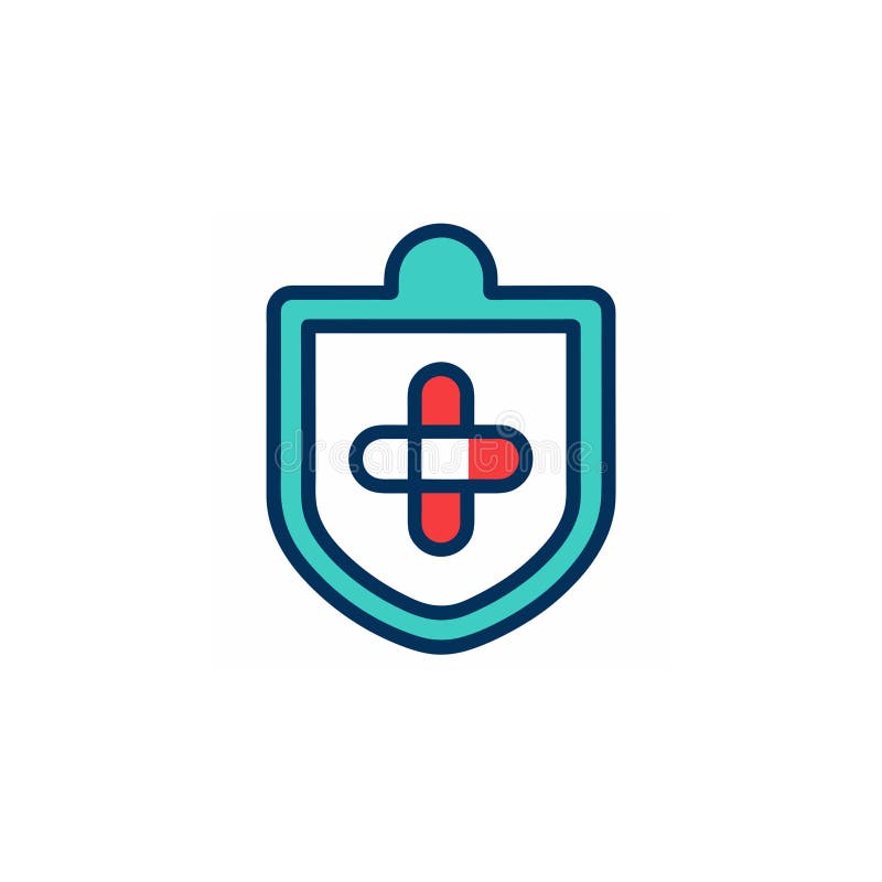 Medicine and Health Care Concept, Shield with Medical Cross, Vector ...