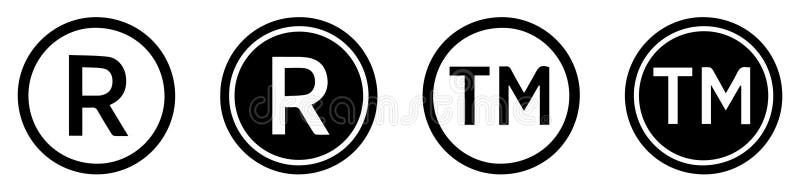 Set of Registered Trademark Symbols in Black Vector Stock Vector ...
