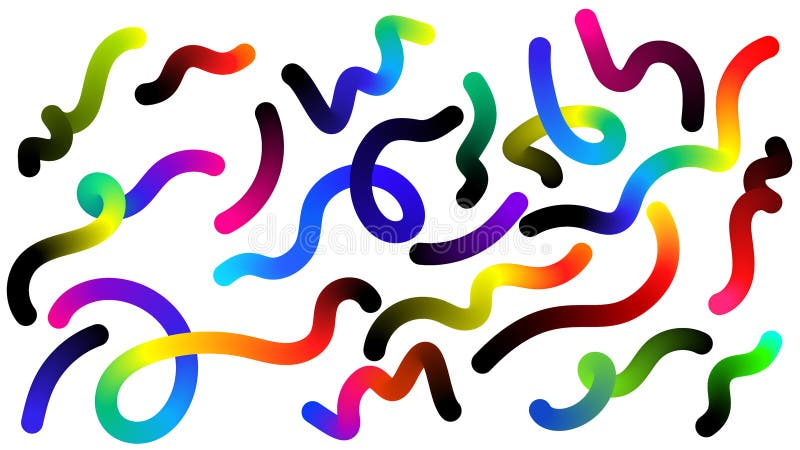 Fluid Wave Elements of Colorful Squiggly Designs.Vector Graphic Pattern ...