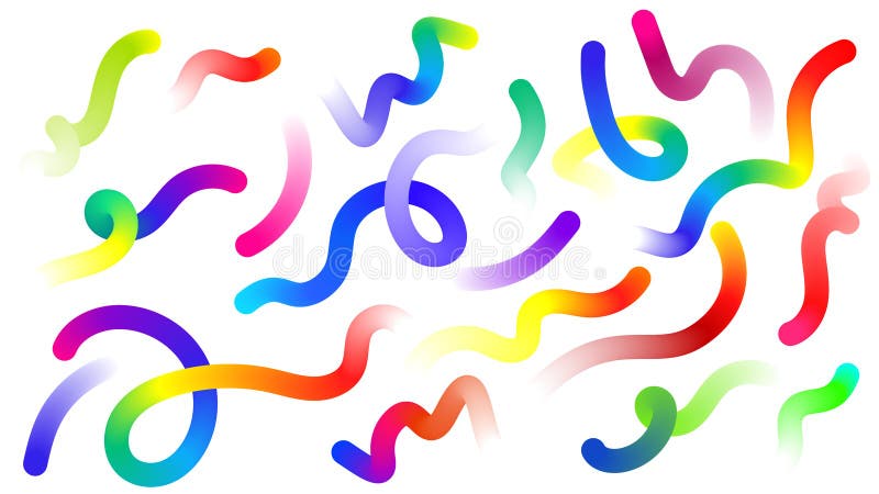 Fluid Wave Elements of Colorful Squiggly Designs.Vector Graphic Pattern ...