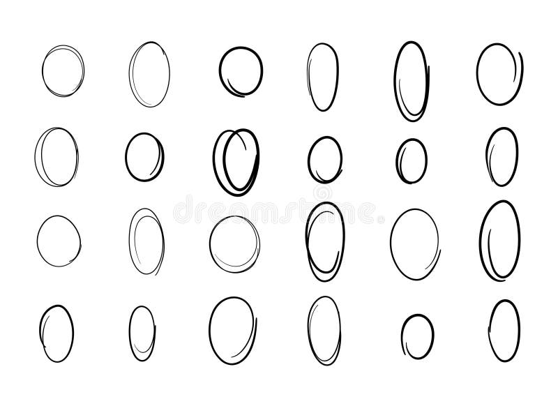 Circle Frame, Simple Graphic Rounded Line of Selection, Accent, Hand ...