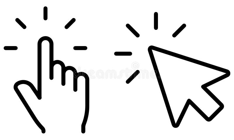 Click Hand Icon stock vector. Illustration of signs - 362146126