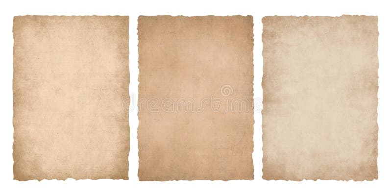 Set of Vintage Old Torn Paper Textures. Antique Ripped Parchment ...