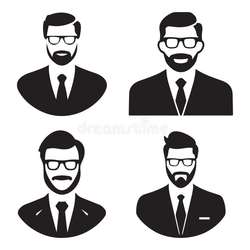 Business Man Profile Icon Symbol Sticker Silhouette Vector Stock Vector ...