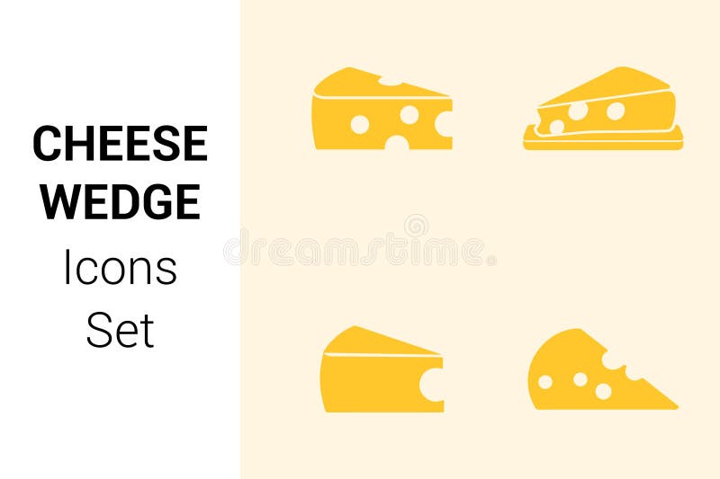 Cheese Wedge Icons Set. Editable Vector Icon Stock Vector ...