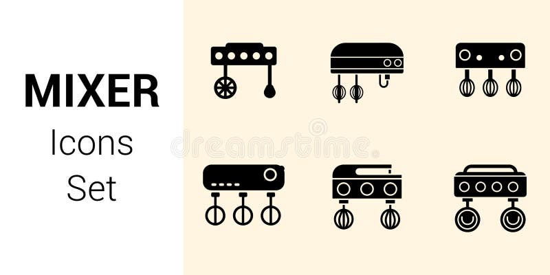 Mixer Icons Set. Editable Vector Icon Stock Vector - Illustration of ...