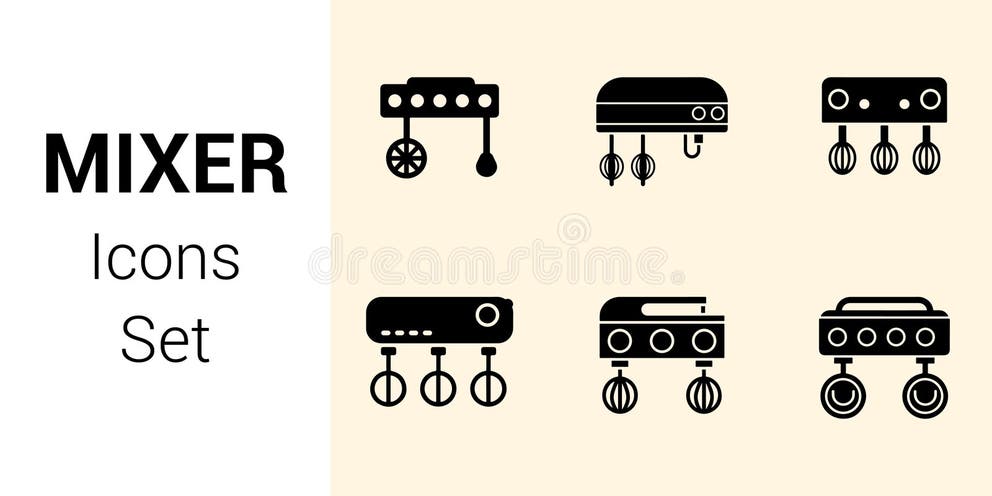 Mixer Icons Set. Editable Vector Icon Stock Vector - Illustration of ...