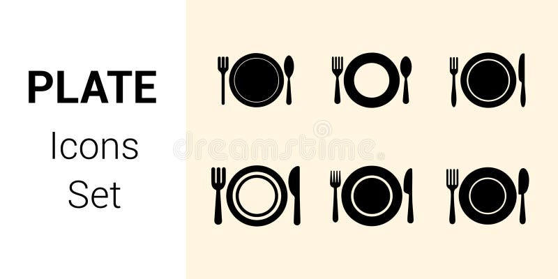 Plate Icons Set. Editable Vector Icon Stock Vector - Illustration of ...