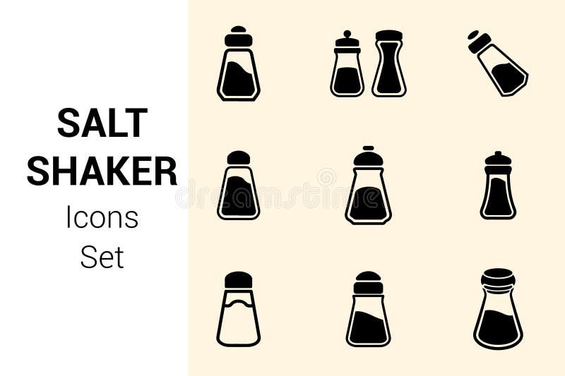 Salt Shaker Icons Set. Editable Vector Icon Stock Vector - Illustration ...