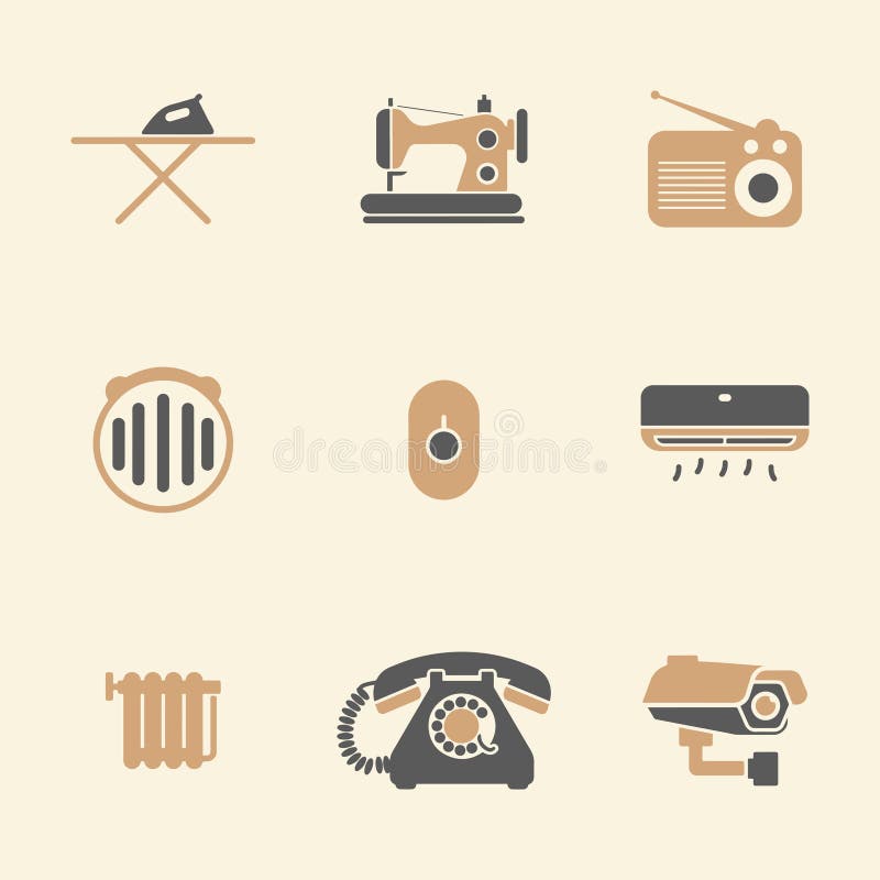Miscellaneous Home Items Icons Set. Editable Vector Icon Stock Vector ...