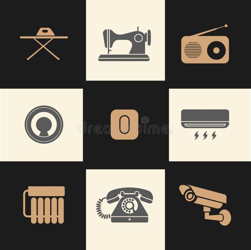 Miscellaneous Home Items Icons Set. Editable Vector Icon Stock Vector ...