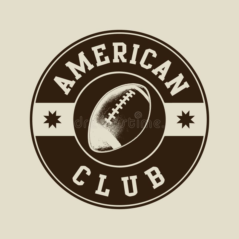 American Football Round Seal, Vector Illustration Web Stamp Stock ...