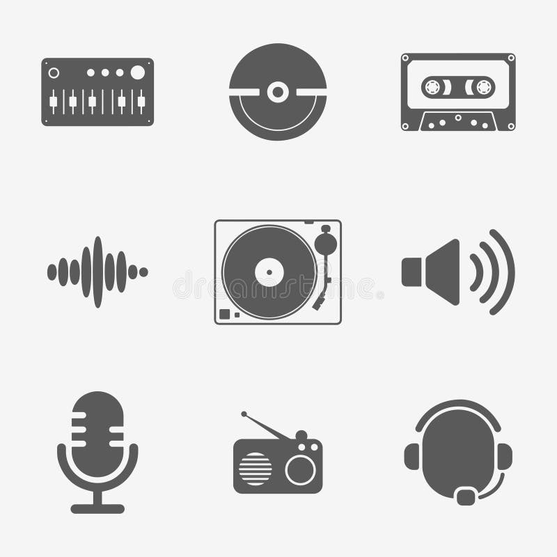 Audio and Music Equipment Icons Set. Editable Vector Icon Stock Vector ...
