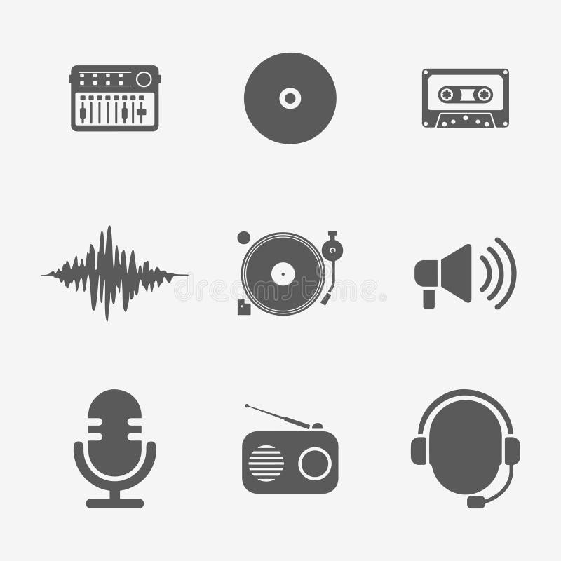 Audio and Music Equipment Icons Set. Editable Vector Icon Stock Vector ...