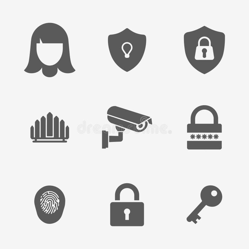 Security System Icons Set. Editable Vector Icon Stock Vector ...