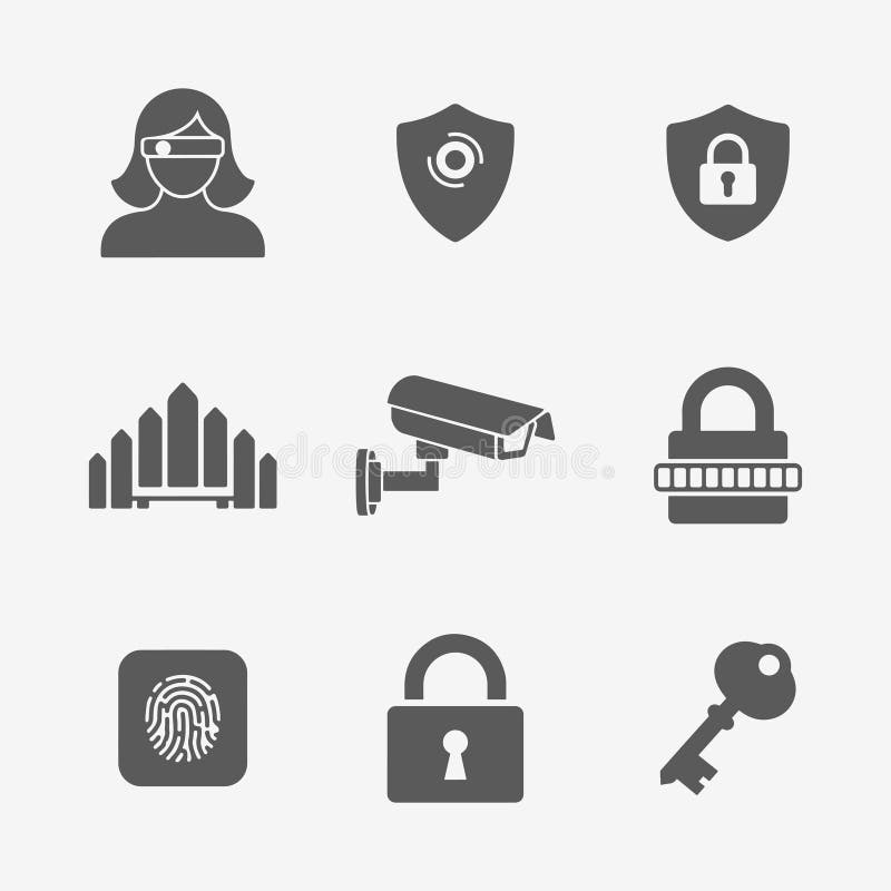 Security System Icons Set. Editable Vector Icon Stock Vector ...