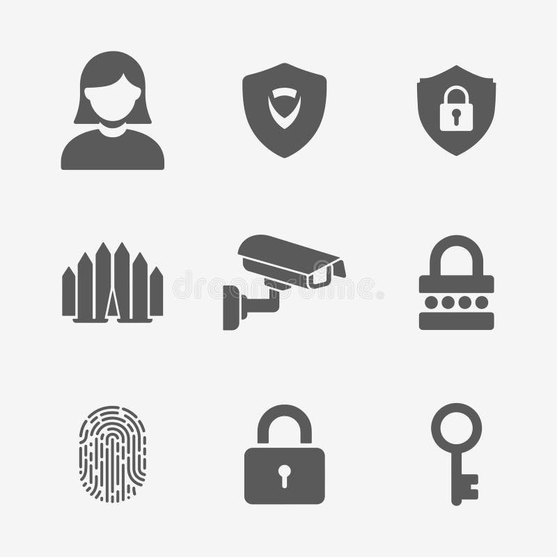 Security System Icons Set. Editable Vector Icon Stock Vector ...