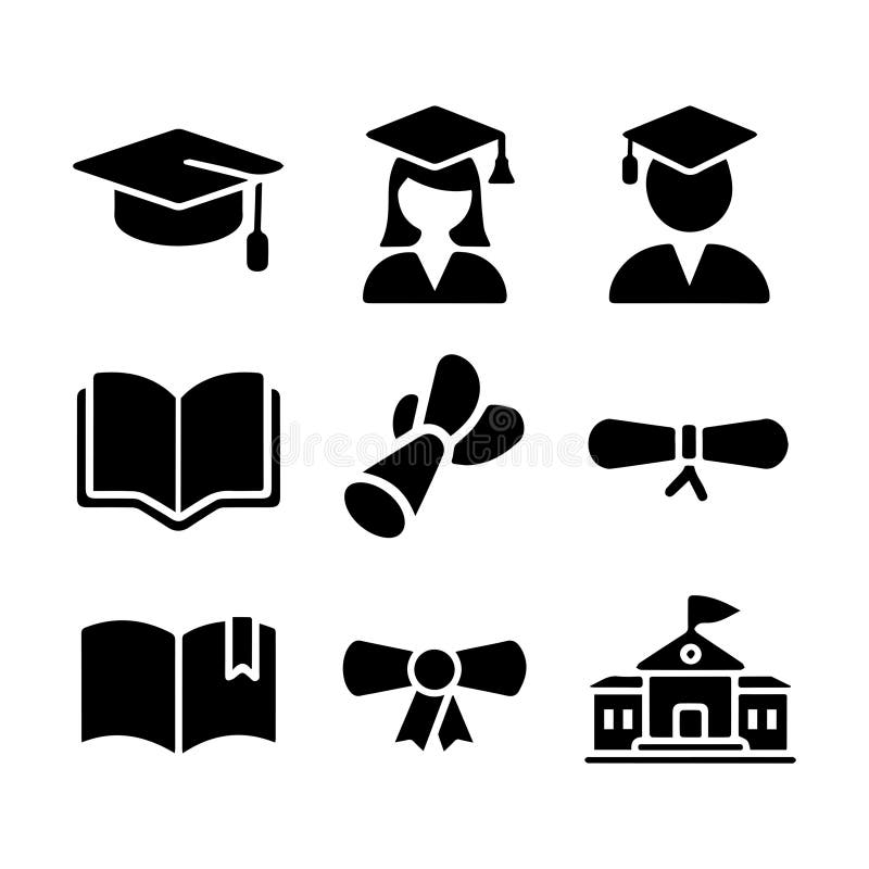 A Professional Set of Education Logos or Flat Icons Stock Vector ...