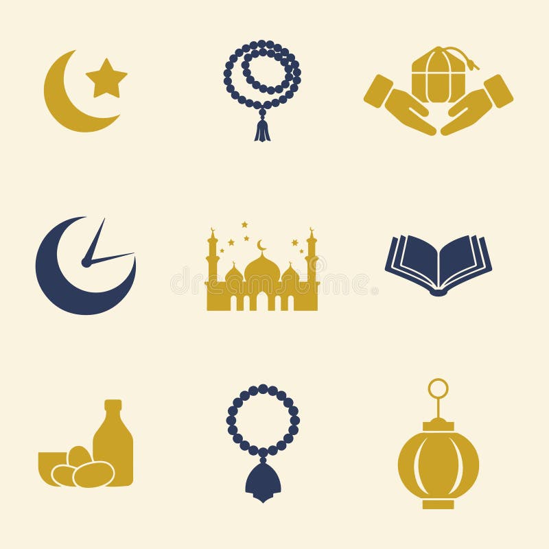 Islamic Icons for Ramadan or Eid Icons Set. Editable Vector Icon Stock ...