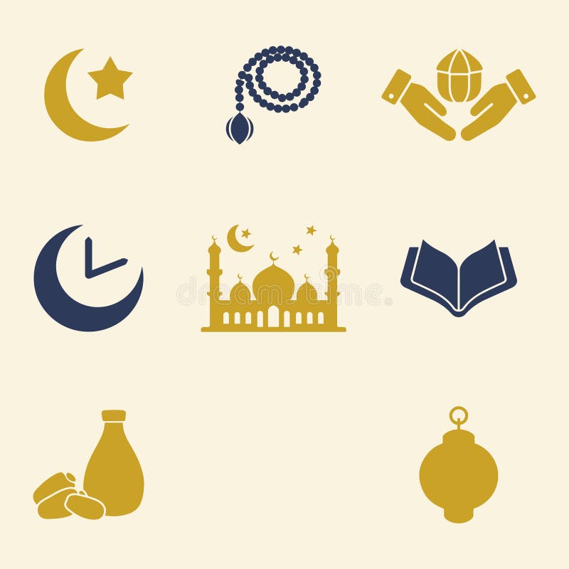 Islamic Icons for Ramadan or Eid Icons Set. Editable Vector Icon Stock ...