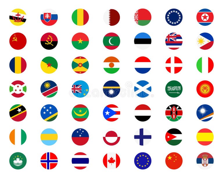 National Flags in Circle Shape. National Flags Set. World Flags Stock ...