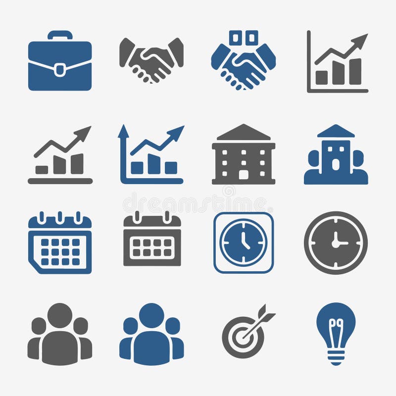 Business Icons Set. Editable Vector Icon Stock Image - Image of ...
