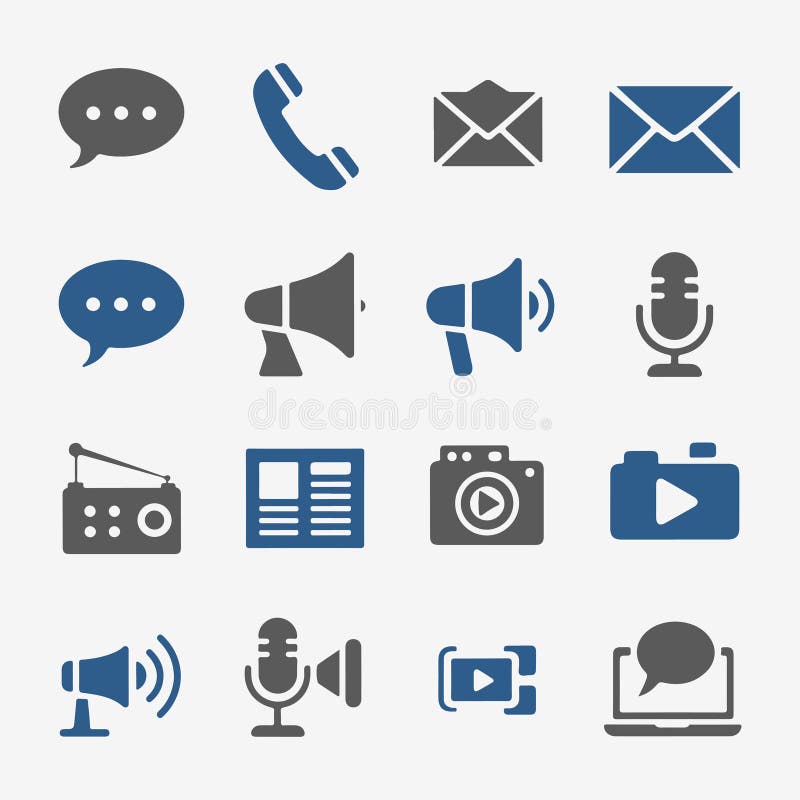 Communication Icons Set. Editable Vector Icon Stock Vector ...