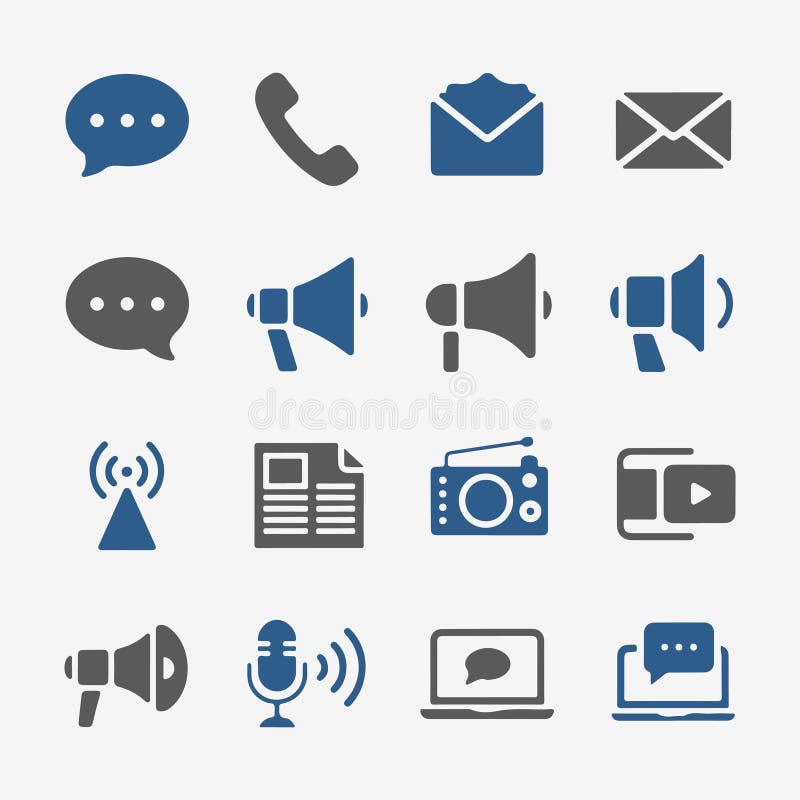 Communication Icons Set. Editable Vector Icon Stock Vector ...