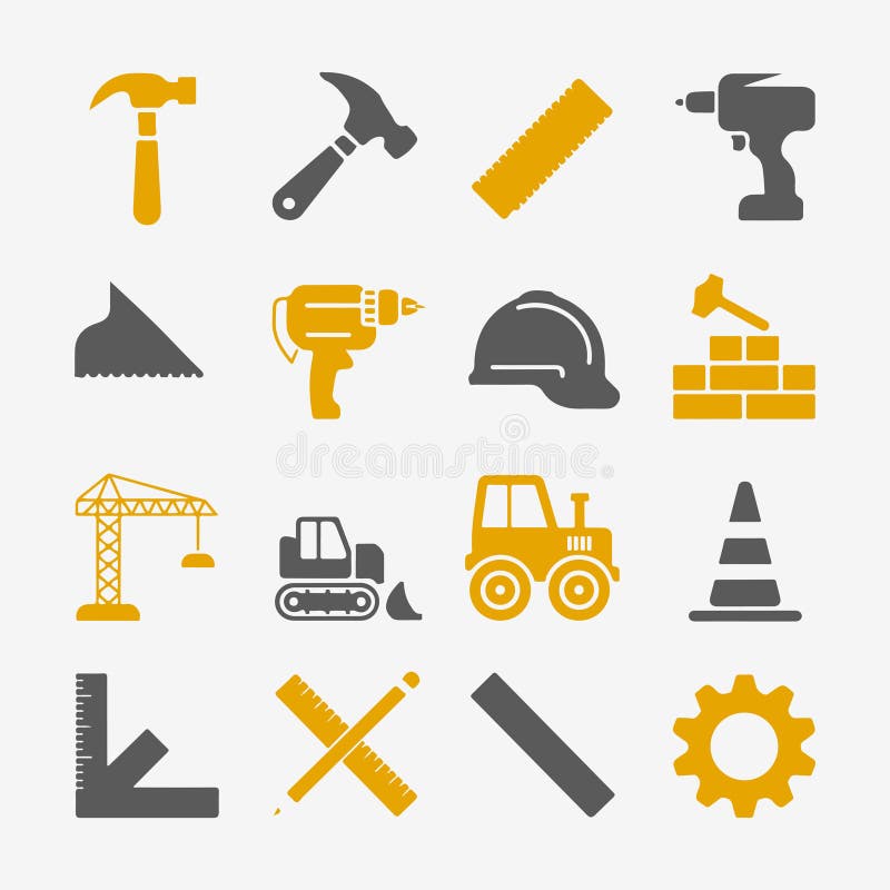 Construction Icons Set. Editable Vector Icon Stock Vector ...