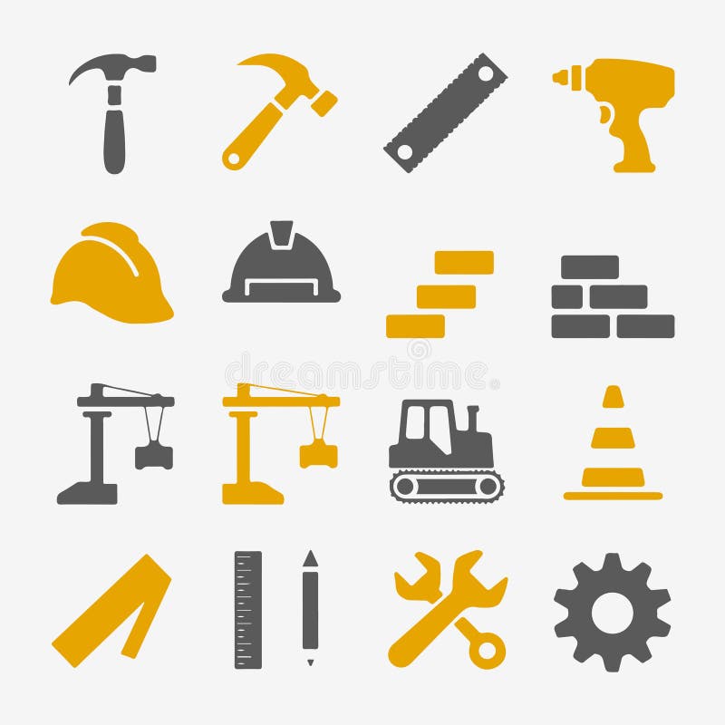 Construction Icons Set. Editable Vector Icon Stock Vector ...