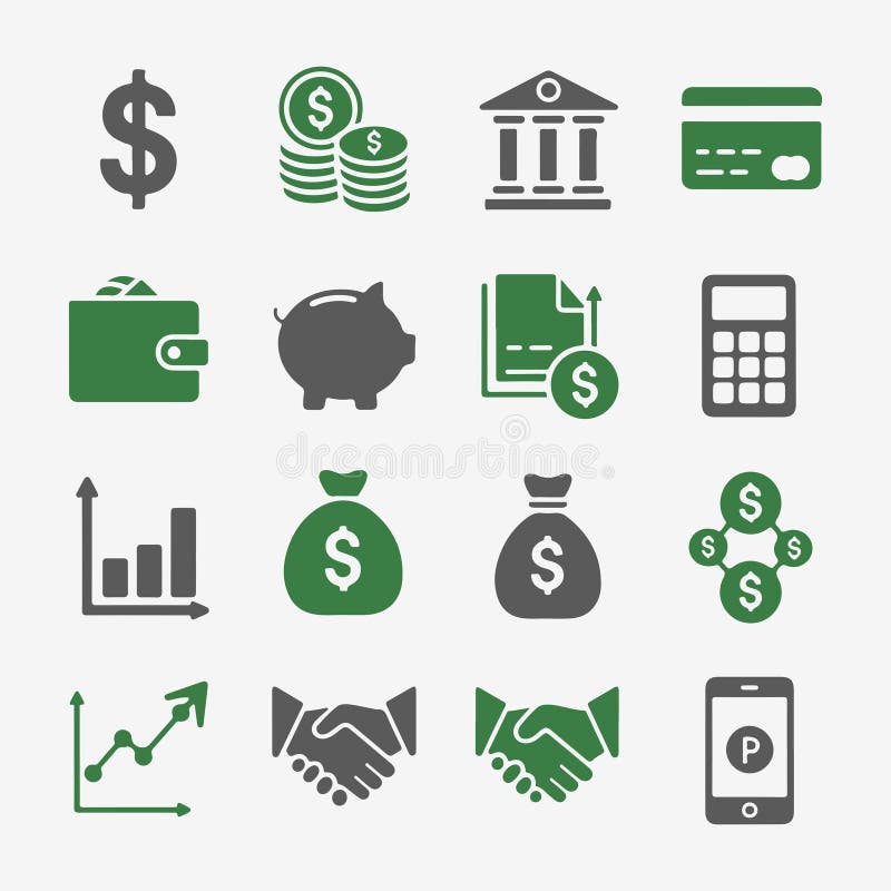 Financial Icons Set. Editable Vector Icon Stock Vector - Illustration ...