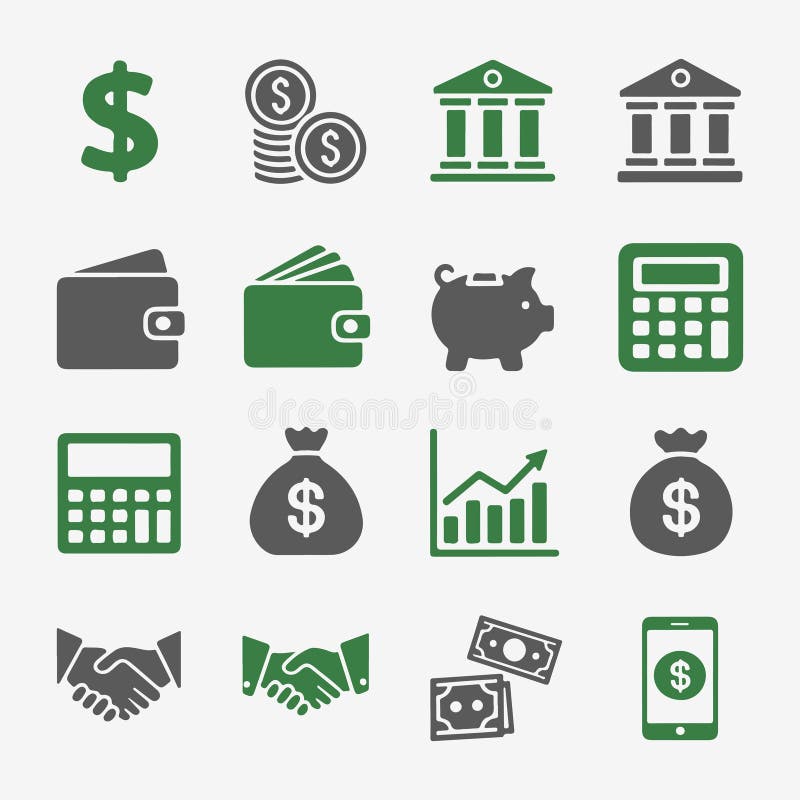 Financial Icons Set. Editable Vector Icon Stock Vector - Illustration ...