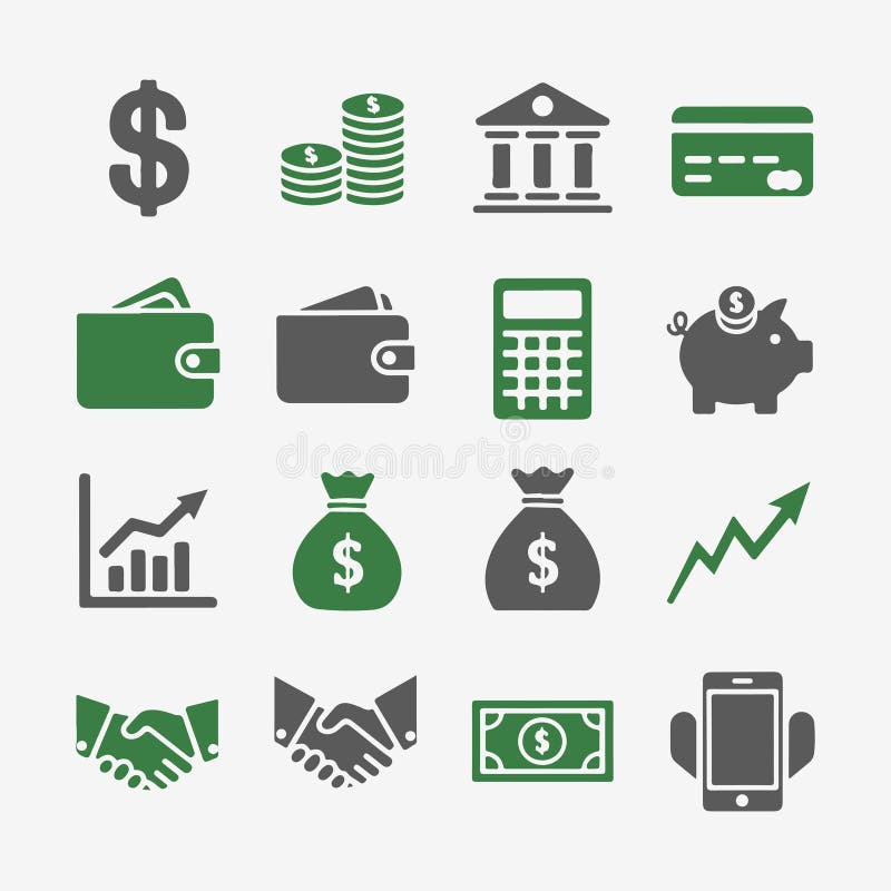 Financial Icons Set. Editable Vector Icon Stock Vector - Illustration ...