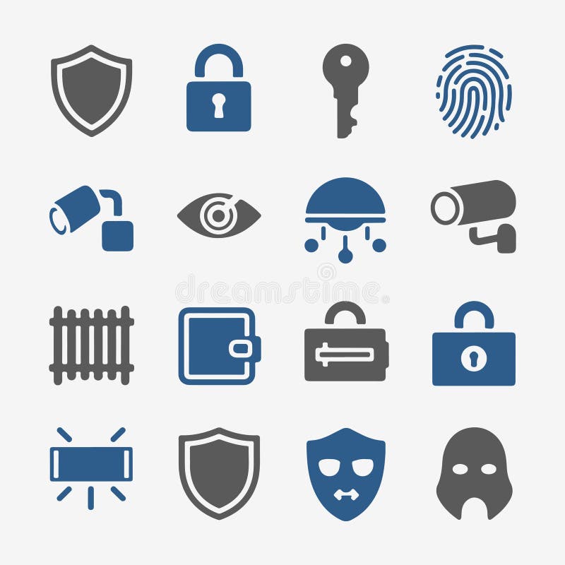 Security Icons Set. Editable Vector Icon Stock Vector - Illustration of ...