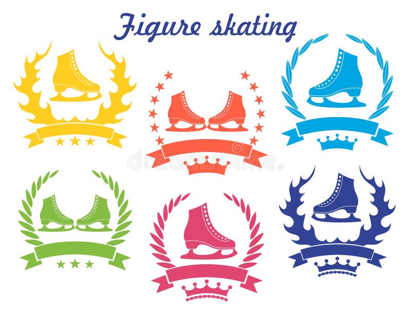 Figure Skating Logo. Isolated Figure Skating on White Background Stock ...