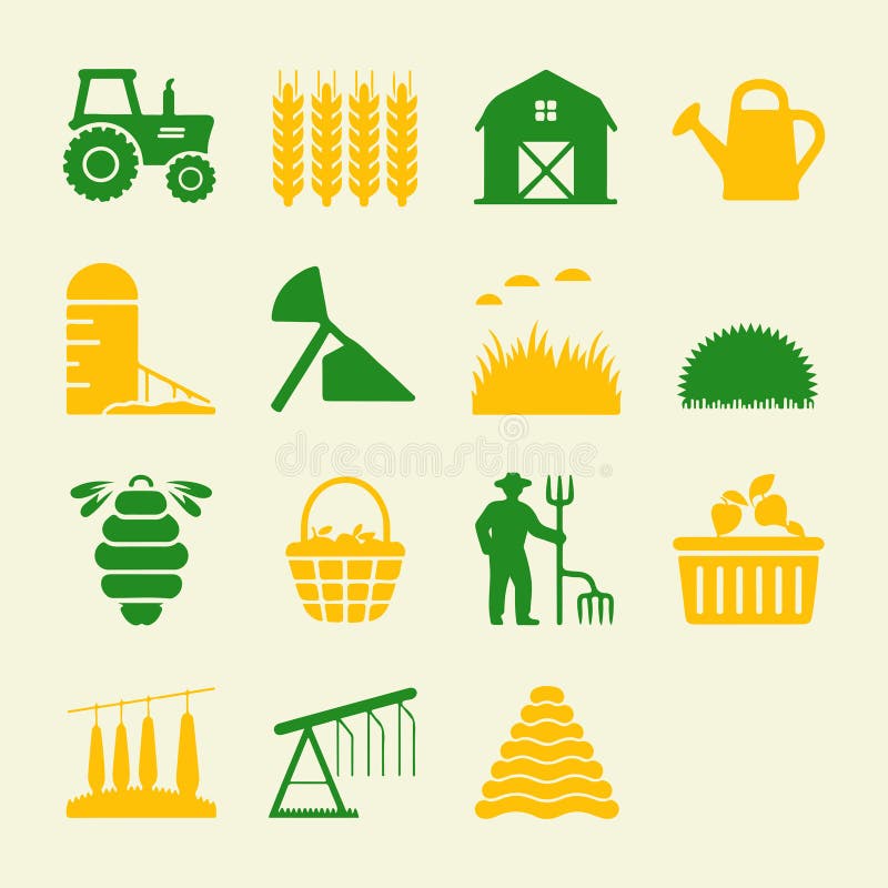 Agriculture and Farming Icons Set. Editable Vector Icon Stock Vector ...