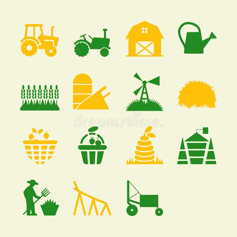Agriculture and Farming Icons Set. Editable Vector Icon Stock Vector ...