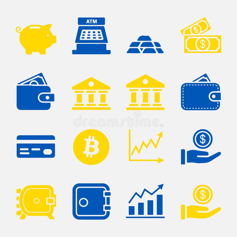 Banking and Finance Icons Set. Editable Vector Icon Stock Vector ...