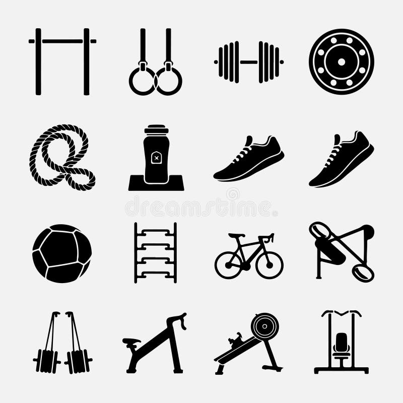 Fitness and Gym Icons Set. Editable Vector Icon Stock Vector ...