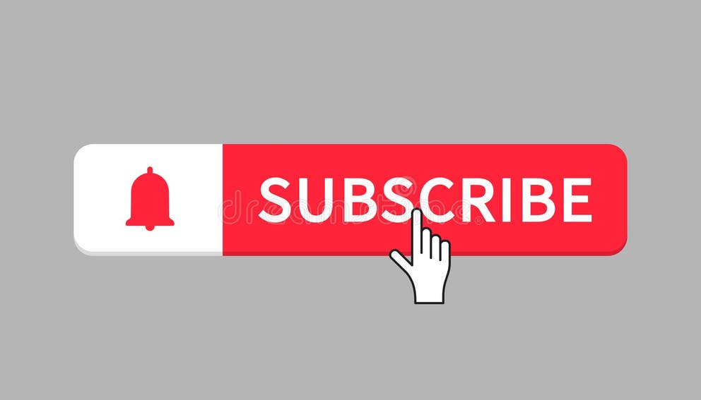 Subscribe Button with Finger Click Cursor. Subscribe Button, Subscribe ...