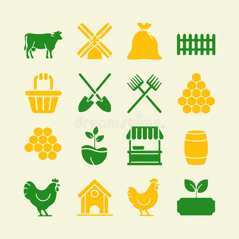 Agriculture and Farming Icons Set. Editable Vector Icon Stock Vector ...