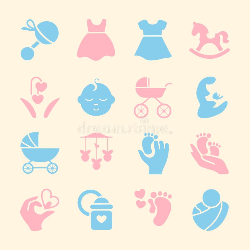 Baby and Maternity Icons Set. Editable Vector Icon Stock Vector ...